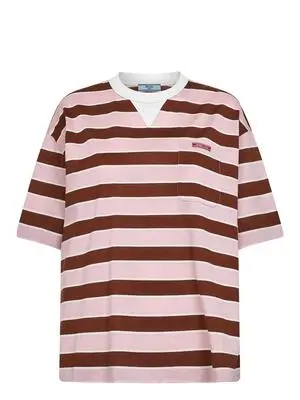 Prada Striped Short Sleeve T-shirt - Pink