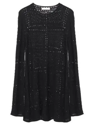 Chloé Knitted Long-sleeved Mini Dress - Black