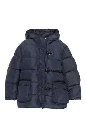 FAY Quilted Puffer Jacket With Toggle Closure - Blue