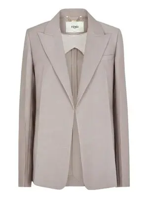 Fendi Single-breasted Tailored Blazer - Grey