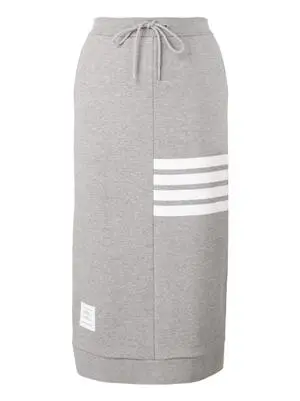 Thom Browne 4-bar Fitted Midi Skirt - Light Gray