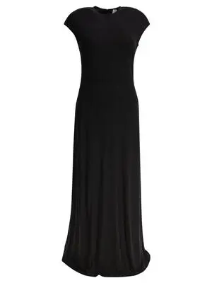TOTEME Short-sleeved Crewneck Maxi Dress - Black