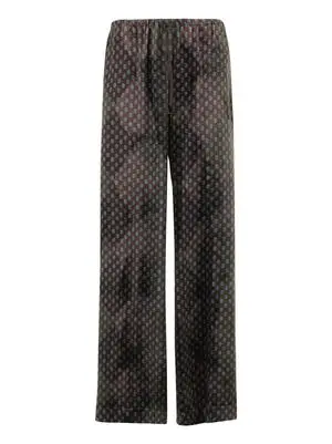 Dries Van Noten Printed Elastic Waist Trousers - Black