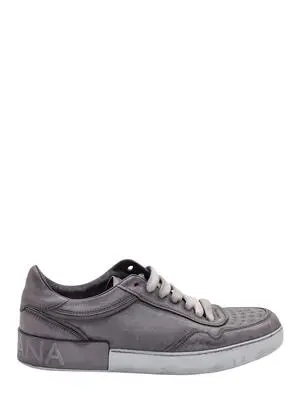 Dolce & Gabbana Logo Debossed Sneakers - Gray