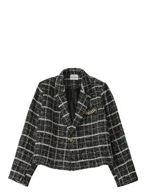 CHARLIE LUCIANO Checked Lapel Blazer - Black