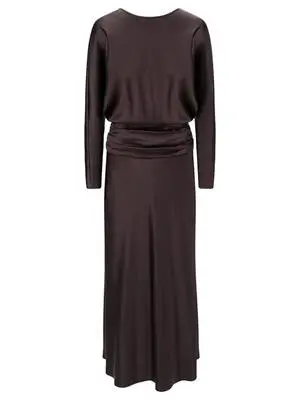 Staud Long Sleeve Ruched Maxi Dress - Black