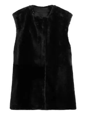 TOTEME Sleeveless Fur Vest - Black