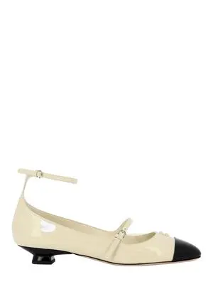 Miu Miu Round Toe Low Heel Ballerina Flats - Nude