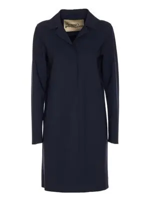 Herno Single-breasted Long-sleeved Coat - Black