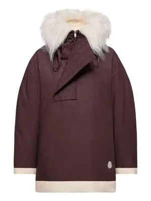 Moncler Jil Sander Down Jacket With Detachable Trim - Taupe