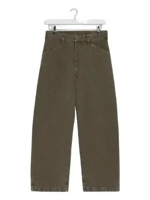 LEMAIRE Oversized Cut Wide Leg Jeans - Mossgreen