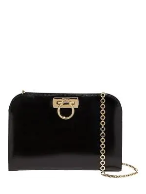 FERRAGAMO Gancini Buckle Clutch - Black