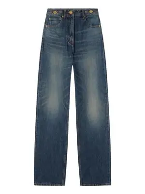 Versace Straight Leg Jeans With Medusa '95 Hardware - Blue
