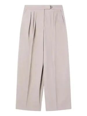 Emporio Armani Pleated Wide-leg Trousers - Beige