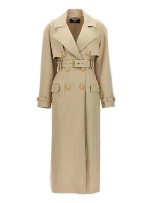 Balmain Double-breasted Trench Coat - Nude