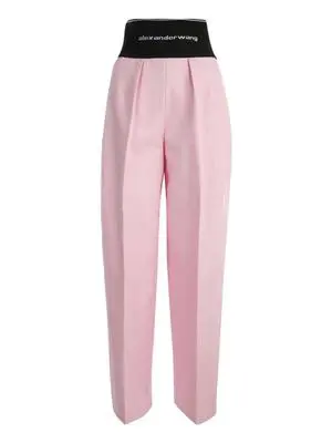 Alexander Wang Logo Intarsia Straight Leg Trousers - Pink