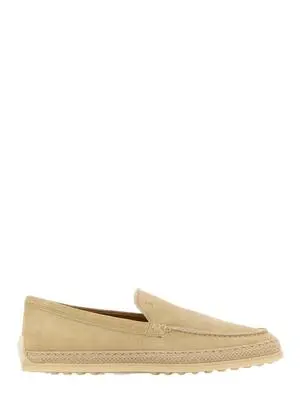 TOD'S Logo Debossed Slip-on Espadrilles - Nude