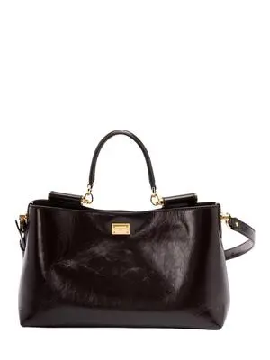 Dolce & Gabbana Logo Plaque Shoulder Bag - Black