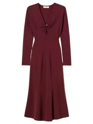 TWINSET Oval T Knitted Midi Dress - Red