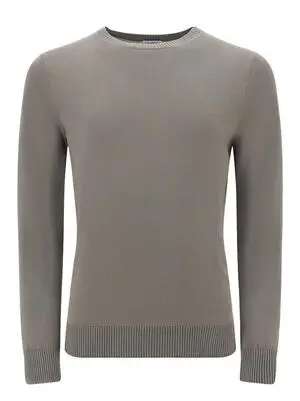 Malo Ribbed-trim Cotton Jumper - Gray