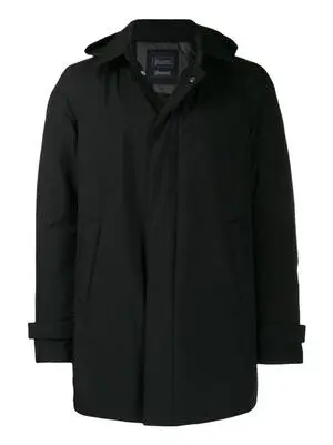 Herno Lightweight Hooded Coat - Black