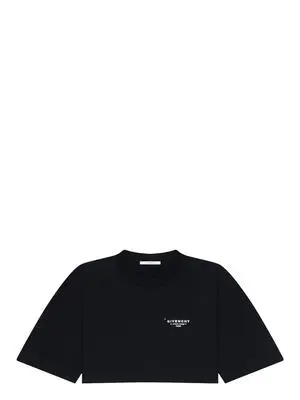 Givenchy Cropped T-shirt With Stamp Print - Black