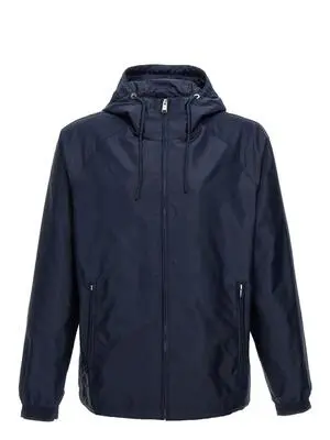 Hugo Boss Hooded Jacket With Drawstring - Black