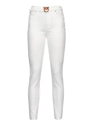 Pinko Skinny Frayed Edge Jeans - White