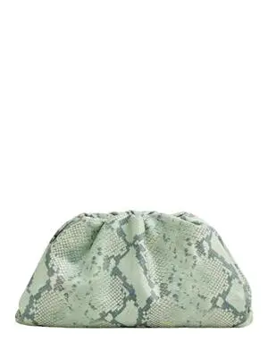 Bottega Veneta The Pouch Embossed Clutch Bag - Gray