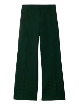 Burberry Houndstooth-pattern Wide-leg Trousers - Black