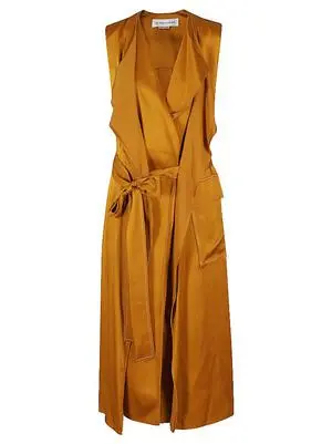 Victoria Beckham Sleeveless Maxi Dress With Open Back Detail - Orange