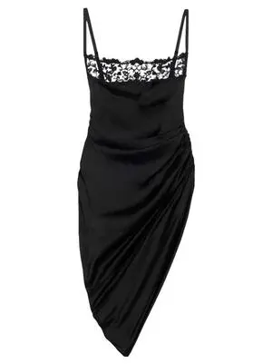 Jacquemus Asymmetric Lace Lingerie Dress - Black