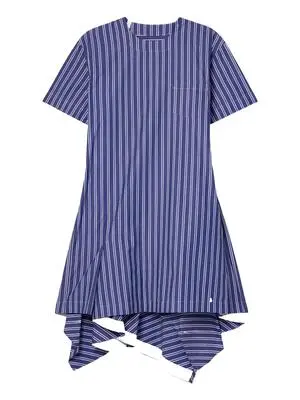 Sacai Poplin Striped Pullover - Blue