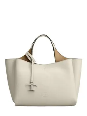 TOD'S Tod's Logo Plaque Top Handle Bag Nude