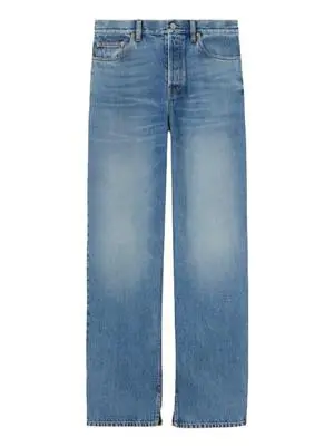 Gucci Gucci Logo Patch Straight-Leg Jeans Light Blue
