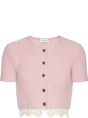 MAGDA BUTRYM Magda Butrym Lace-Trimmed Button-Up Cardigan