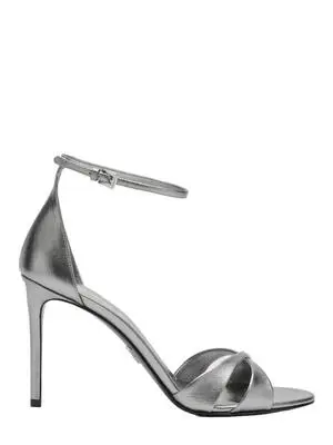 PRADA Prada Round Toe Stiletto Sandals With Adjustable Ankle Strap