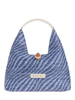 Marni Trapeze Wavy Mini Tote Bag - Blue