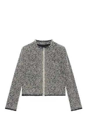 IRO PARIS Hazela Open-front Tweed Jacket With Tassel Trim - Gray