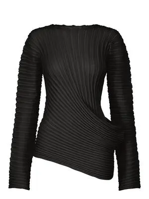 Issey Miyake Pleated Top - Black