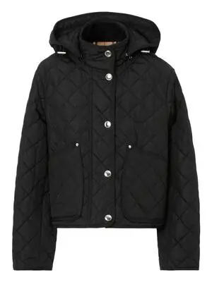 Burberry Quilted Hooded Jacket - Black