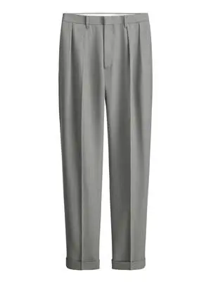 Dior Pleated Tapered Virgin Wool Twill Pants - Grey