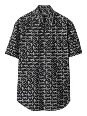 Burberry B-line Printed Short-sleeved Shirt - Black
