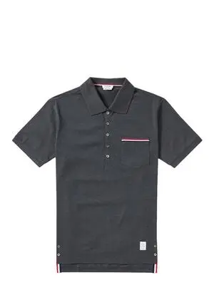 Thom Browne Thom Browne Contrast Trim Pocket Polo Shirt Dark Grey