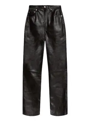RAG  BONE Rag & Bone Belted Leather Trousers - Black