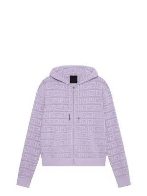 Givenchy 4g Monogram Lace Zip-up Hoodie - Lavender