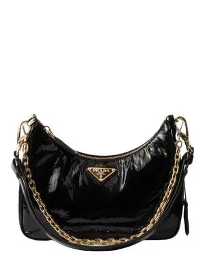 Prada Re-edition Mini Handbag With Chain Strap - Black