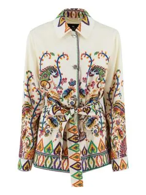 Etro Paisley Printed Belted Jacket - Multicolor