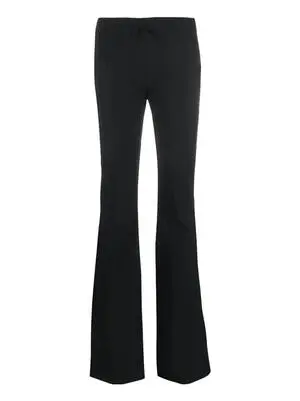 Blumarine Bow-detailed Scallop Edge Flared Trousers - Black