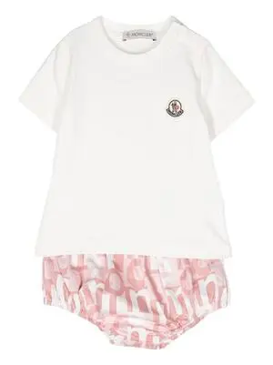 Moncler Logo Print Set - White